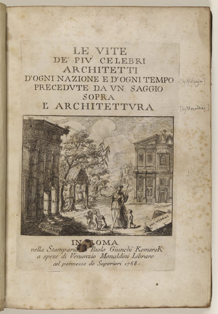 Watkin on Milizia: Frontispiece to The Lives of the Celebrated ...