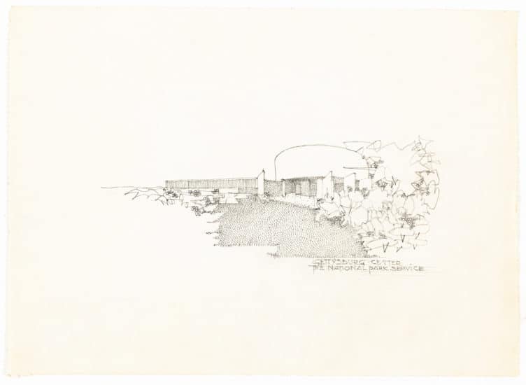 Richard J. Neutra: Visitor Center at Gettysburg National Park – Drawing ...