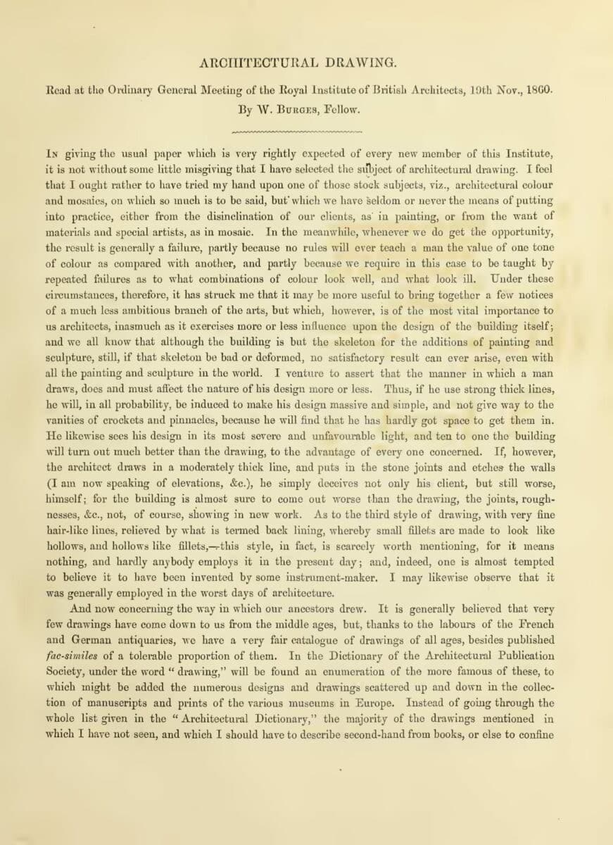 William Burges: Architectural drawing – Drawing Matter