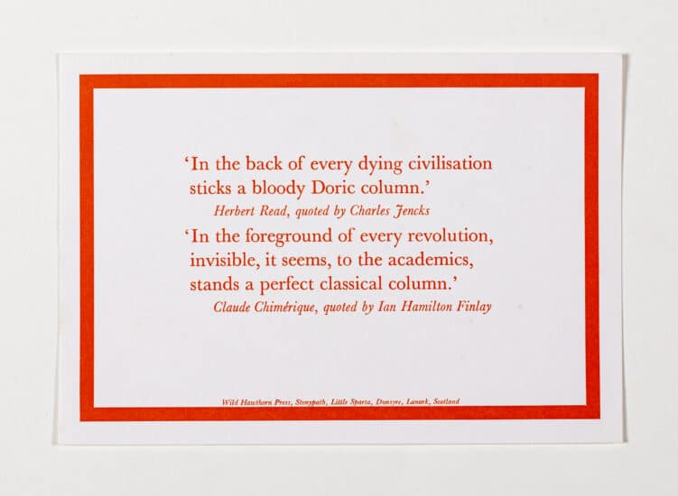 Collection Guide: Ian Hamilton Finlay – Drawing Matter